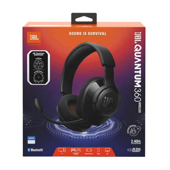 JBL Quantum 360 Wireless | Kabelloses Over-Ear-Gaming-Headset mit Surround Sound und abnehmbarem ...